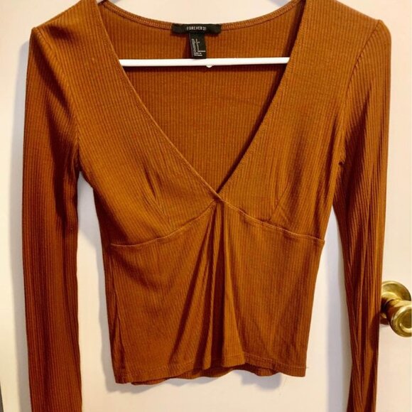Forever 21 | Tops | Low Cut Long Sleeve Top | Poshmark